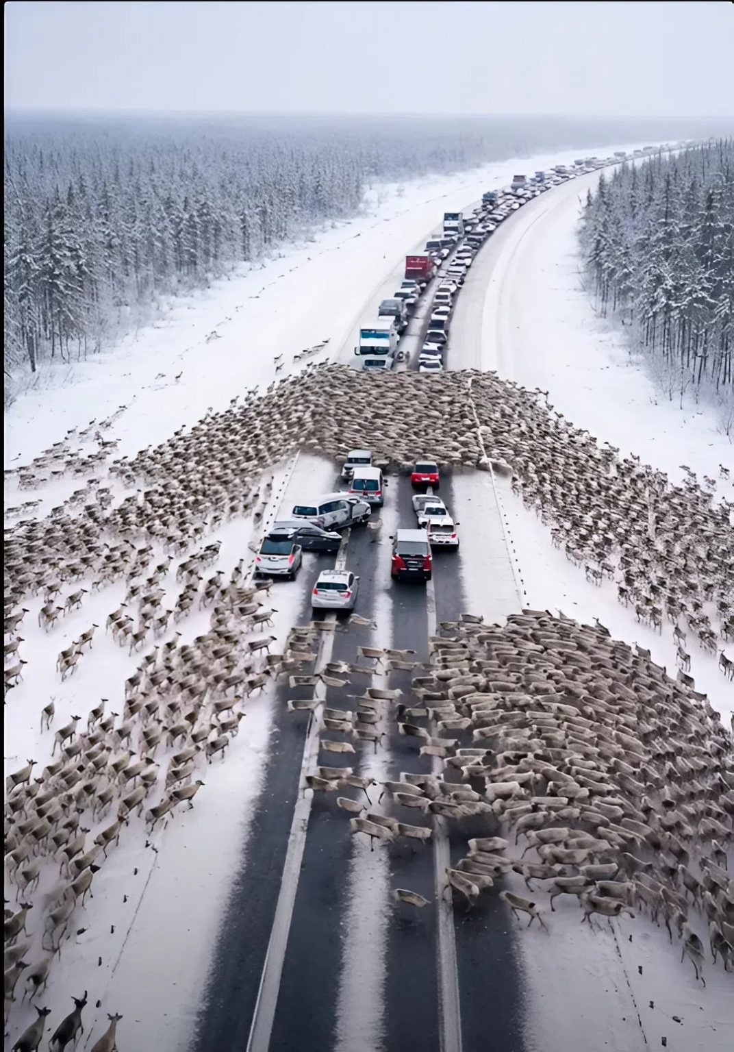 In un gelido pomeriggio invernale, lungo una strada che attraversava ...